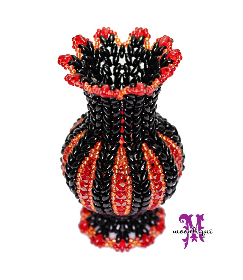 Beaded Vase in Lava Themed Tutorial - Etsy