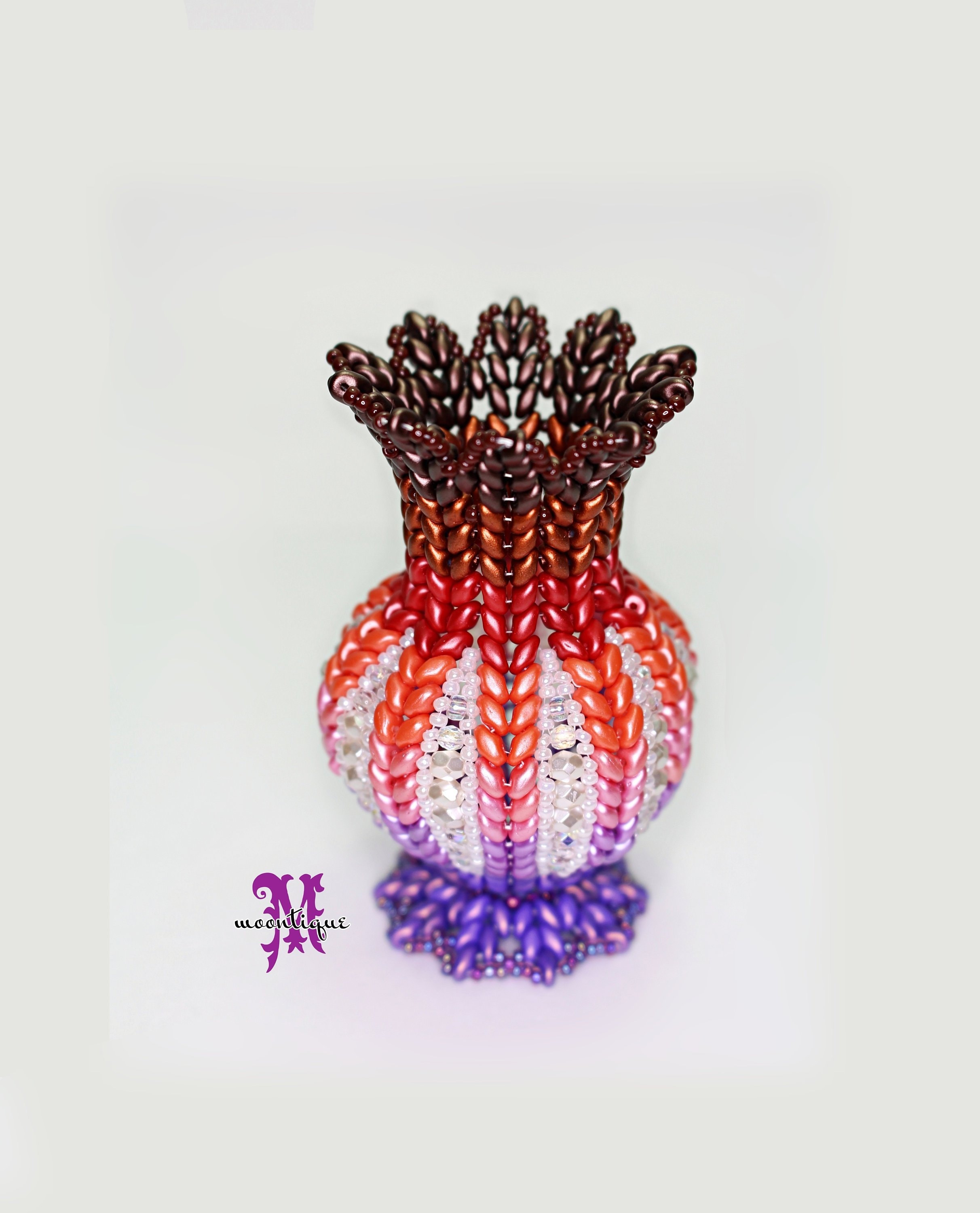 Beaded Vase in Sunset Themed Tutorial - Etsy