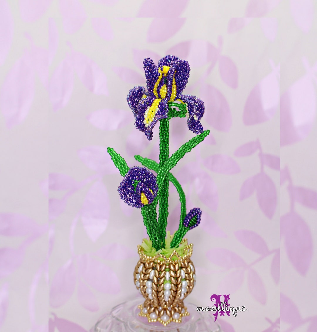 Mini Iris Flower With Pot - Etsy
