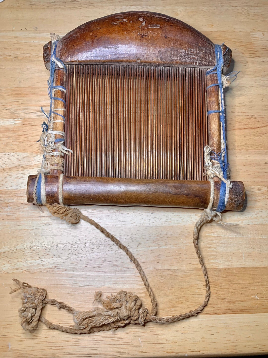 Antique Weaving Reed Hand Carved Ivory Coast Africa Kente Mud Cloth ...