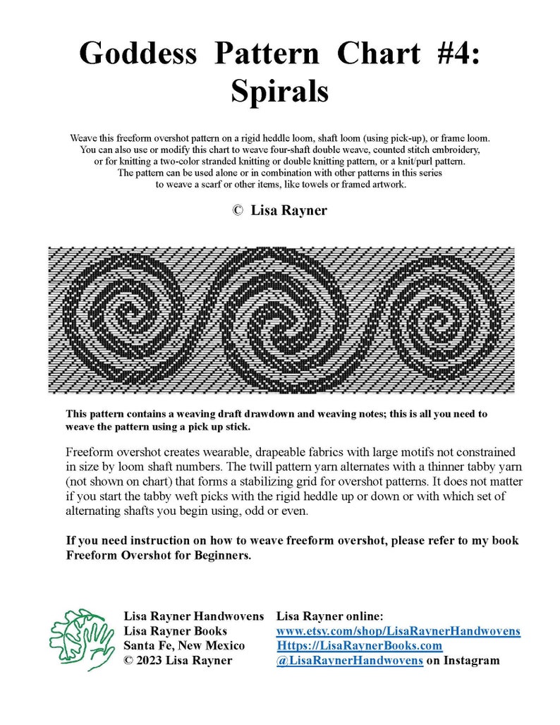 CHART Goddess Pattern Chart #4 Spirals Instant Digital Download Weaving ...