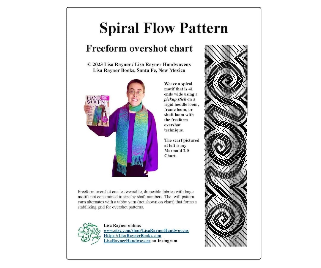 Spiral Flow CHART Freeform Overshot Weaving Book Spiral Pattern Motif ...