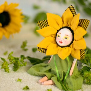 Bright Sunflower Art Doll - Nature-inspired Collectible Doll - Etsy