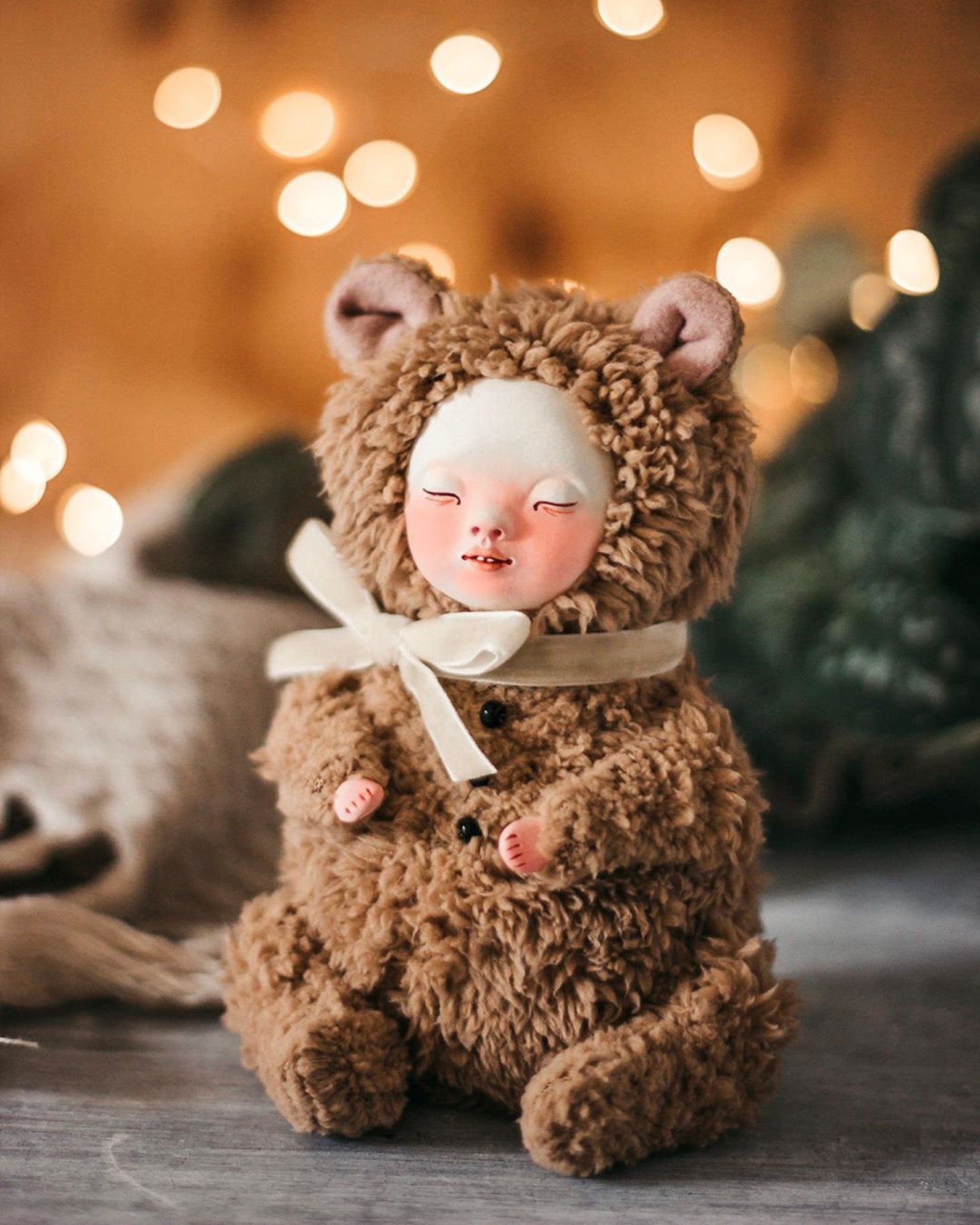 Artist Teddy Bear Art Doll With a Sculpted Face / - Etsy