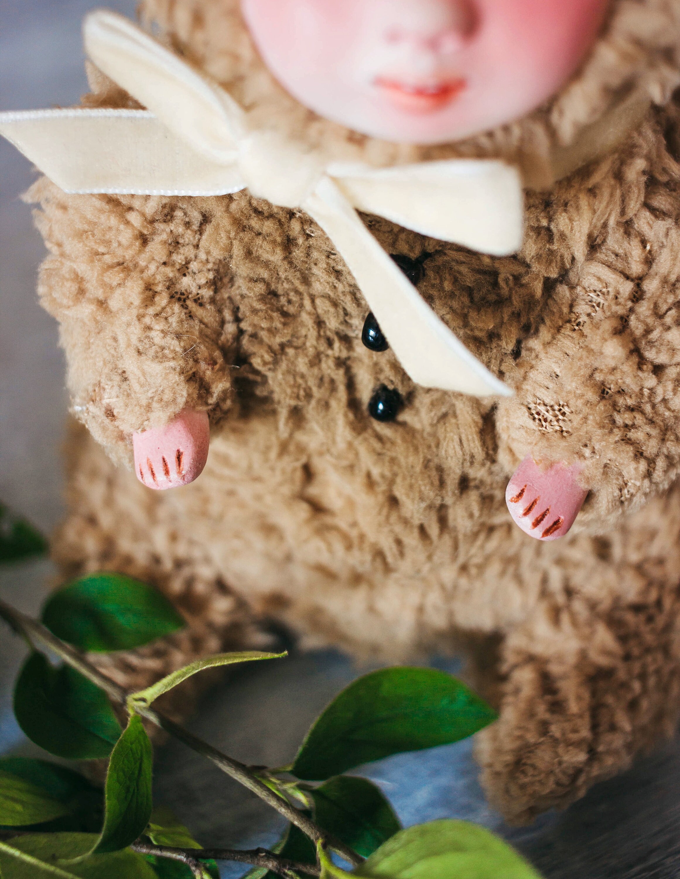 Artist teddy bear art doll with a sculpted face / | Etsy