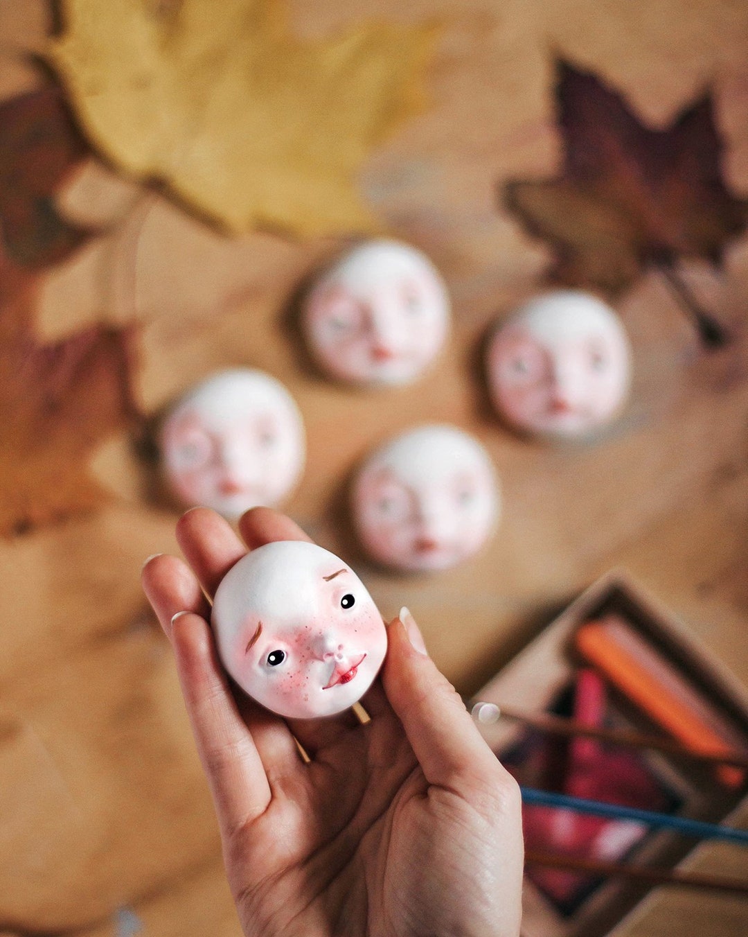 Doll Heads for Doll Making - 5 Pieces in a Box, Doll Face for Art Dolls ...