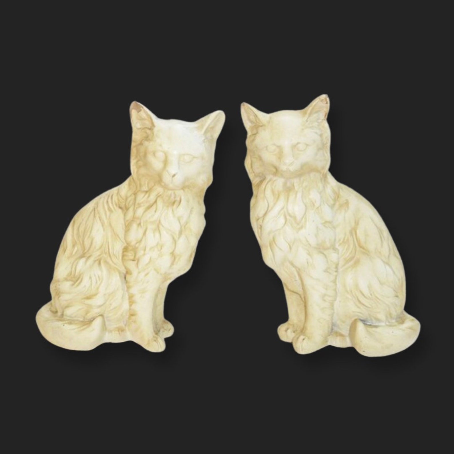 Pair of Old Chalk-ware Plaster Cats - Etsy