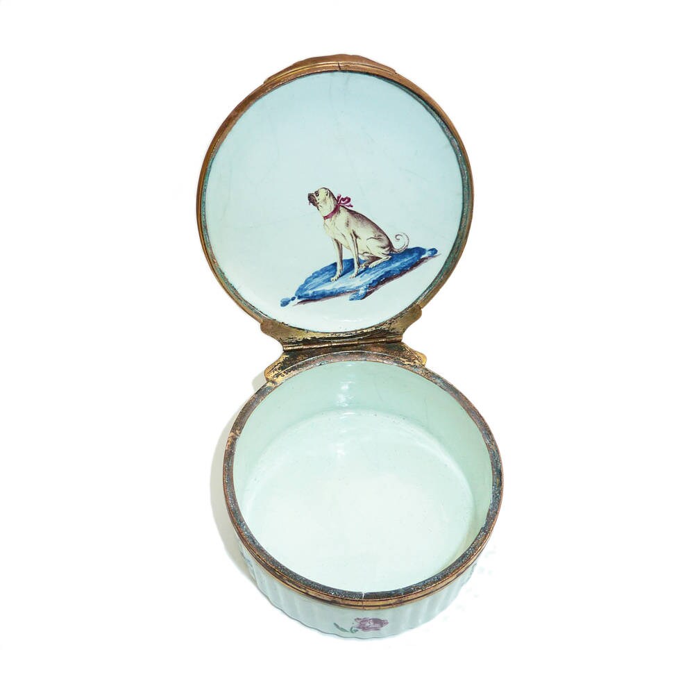 Georgian Enamel Patch Box Decorated With Forget Me Nots and Roses, A ...