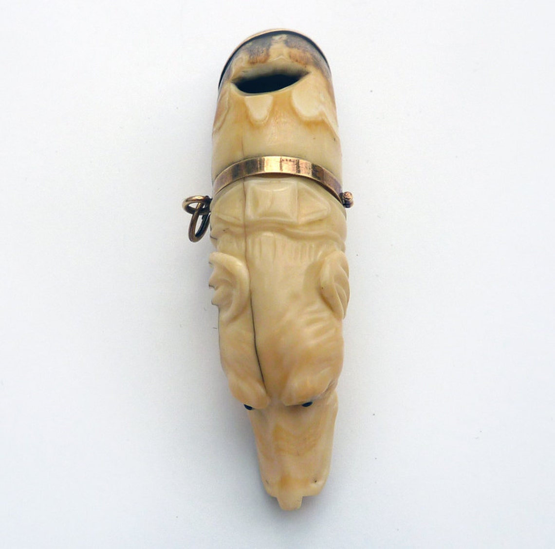 Unusual Dog Head Whistle in Antler/bone and Gold - Etsy