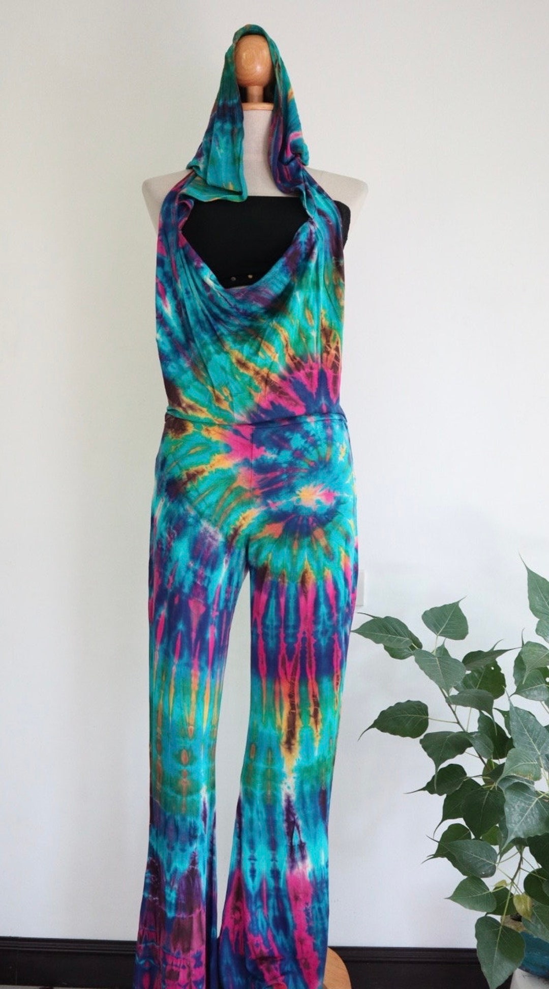 TIE DYE JUMPSUIT, Festival Hippie Jumper, Hippie Jumpsuit, Handmade Tie ...