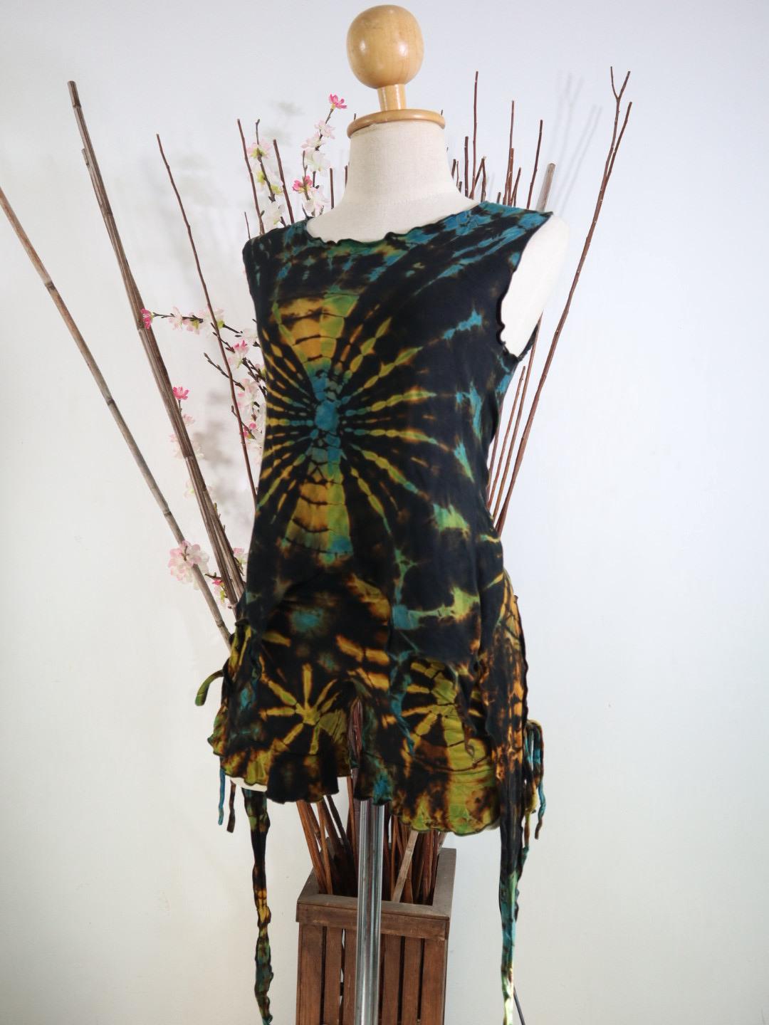 Reversible Tie Dye Pixie Top – Fairy Boho Wrap Shirt – Wear Front or ...