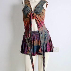 Reversible Tie Dye Pixie Top – Fairy Boho Wrap Shirt – Wear Front or ...