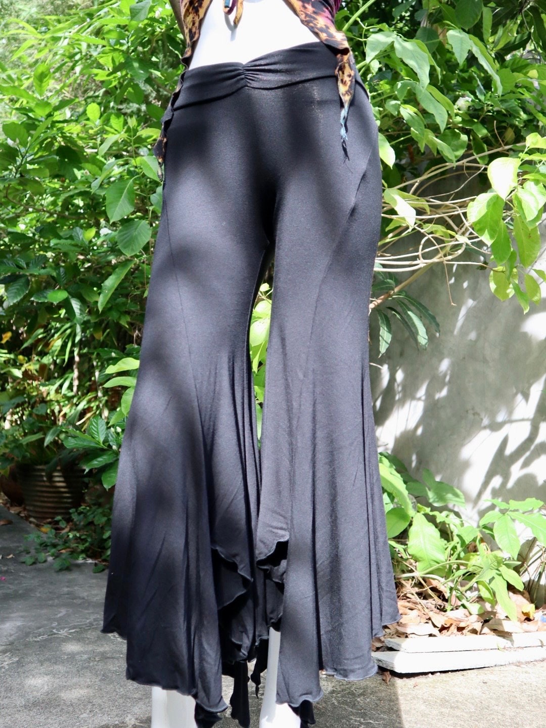 Wide Flare Black Bell Bottoms • Flared Trousers • Flared Hot Yoga Leggings Flared Yoga Pants ...