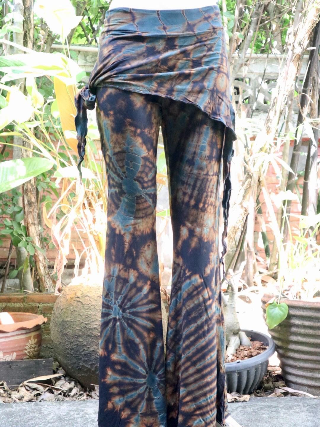 Wide Flare Bell Tie Dye Bottoms • Cotton Flared Trousers • Flared Hot ...