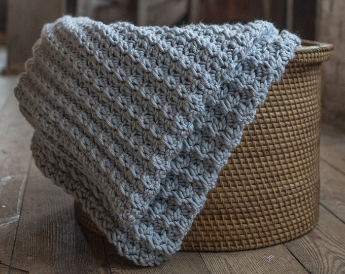 Super Chunky Crochet Blanket Pattern, Ribbed Crochet Pattern Blanket ...