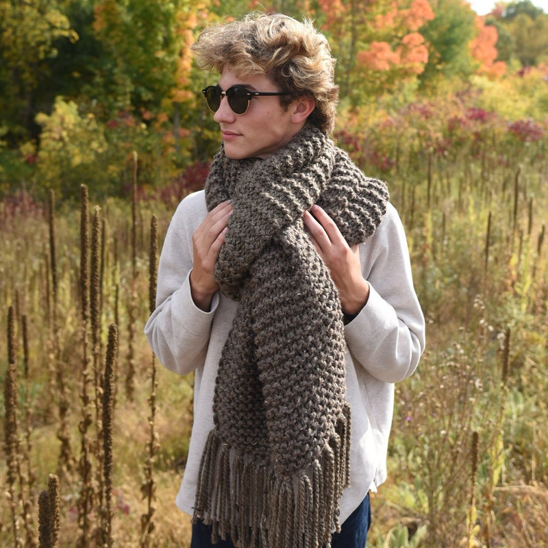 Oversized Knit Scarf - Etsy