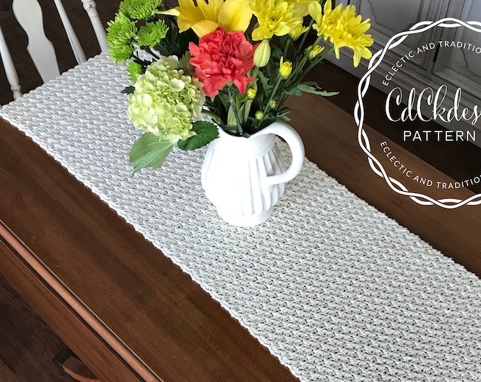 CROCHET PATTERN Cotton Farmhouse Table Runner/eco Friendly Table Cloth ...