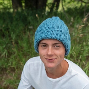 Chunky Knit Fold-over Beanie Hat/cuffed Beanie/handmade Slouchy Beanie ...