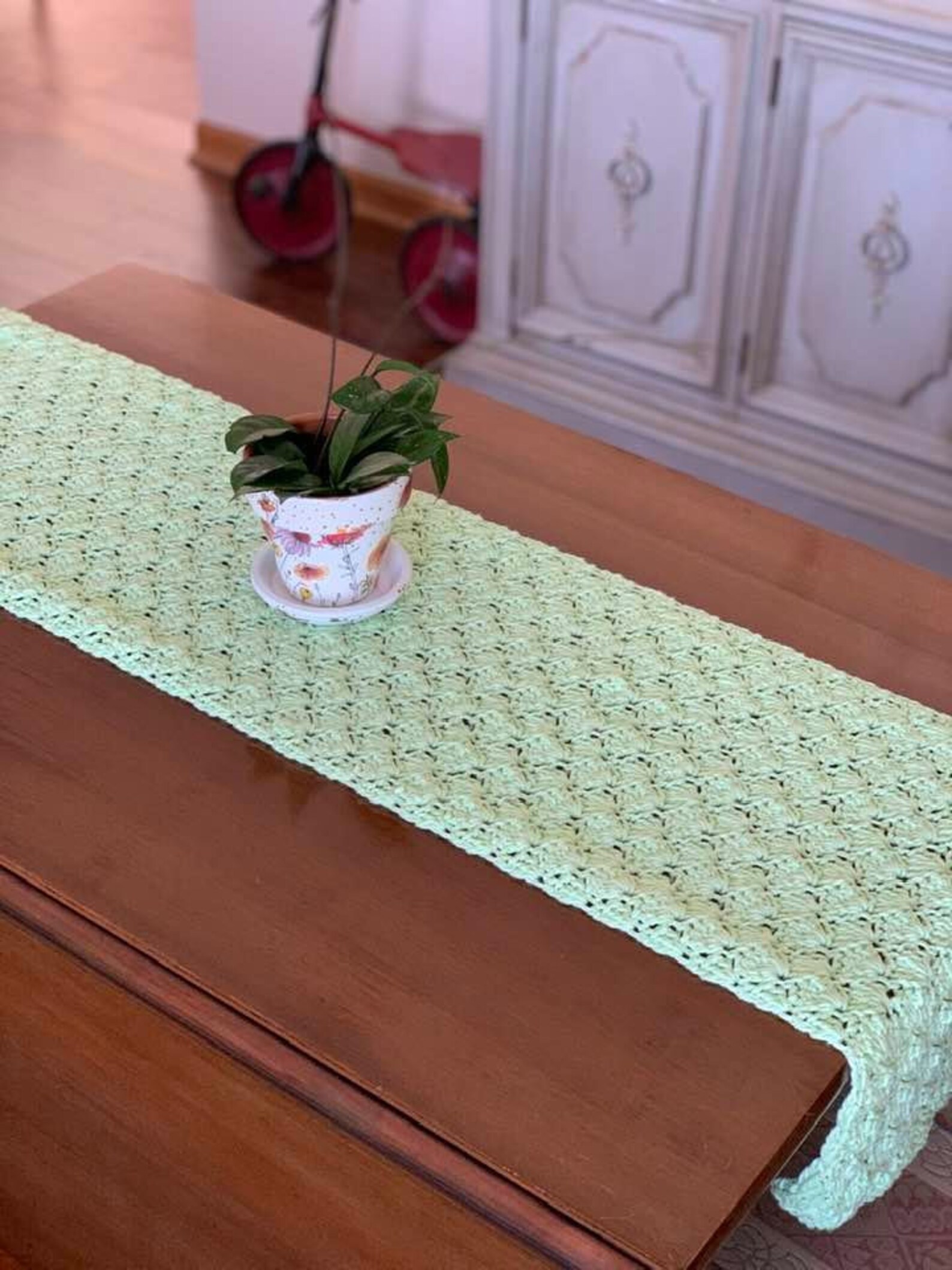 CROCHET PATTERN Cotton Farmhouse Table Runner/eco Friendly Table Cloth ...