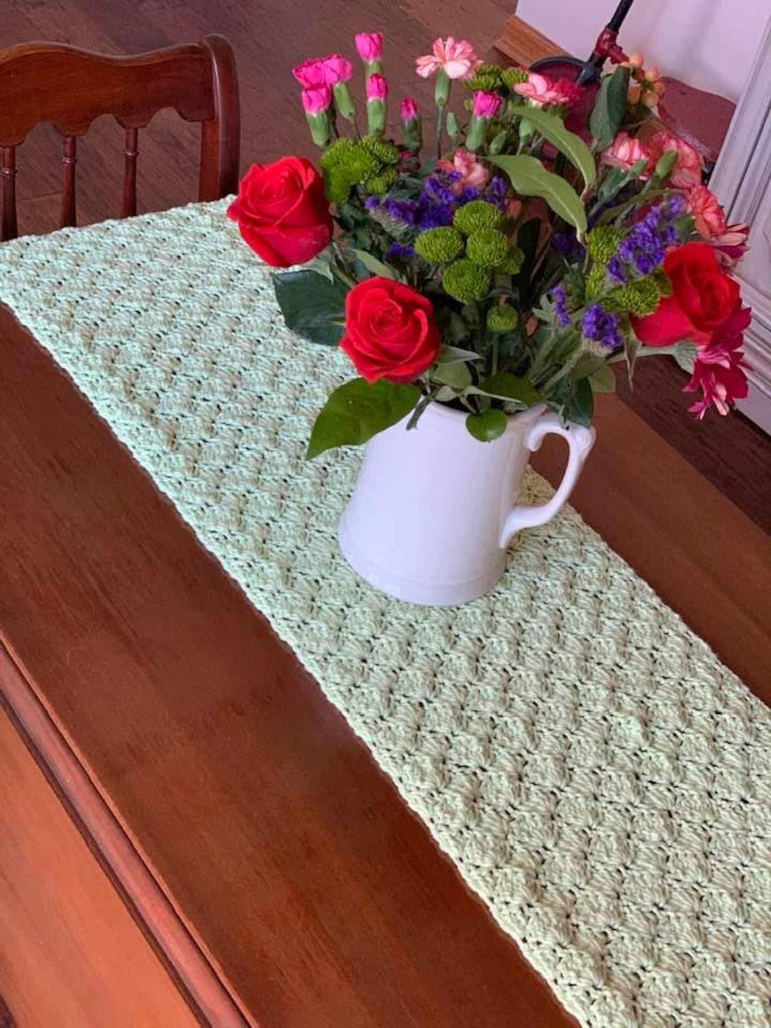 CROCHET PATTERN Cotton Farmhouse Table Runner/eco Friendly Table Cloth ...