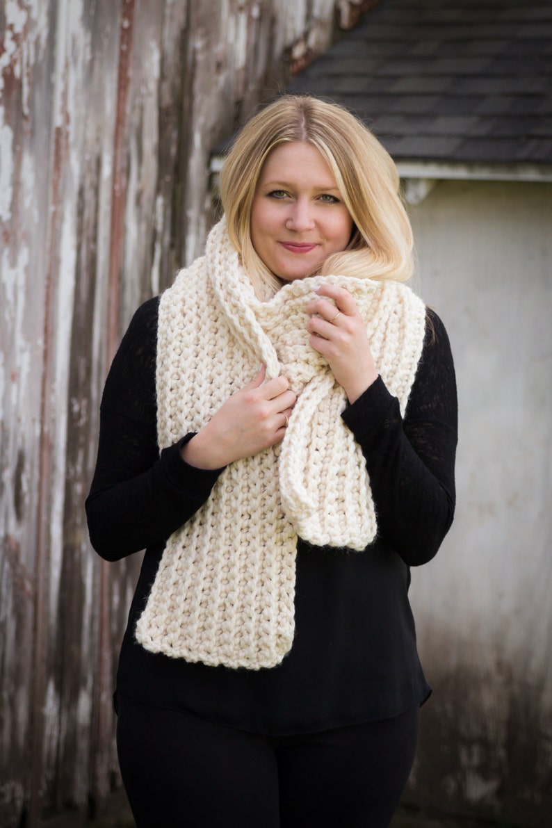PATTERN Chunky Crochet Scarf - Giant Scarf - Open Ended Scarf - Chunky ...