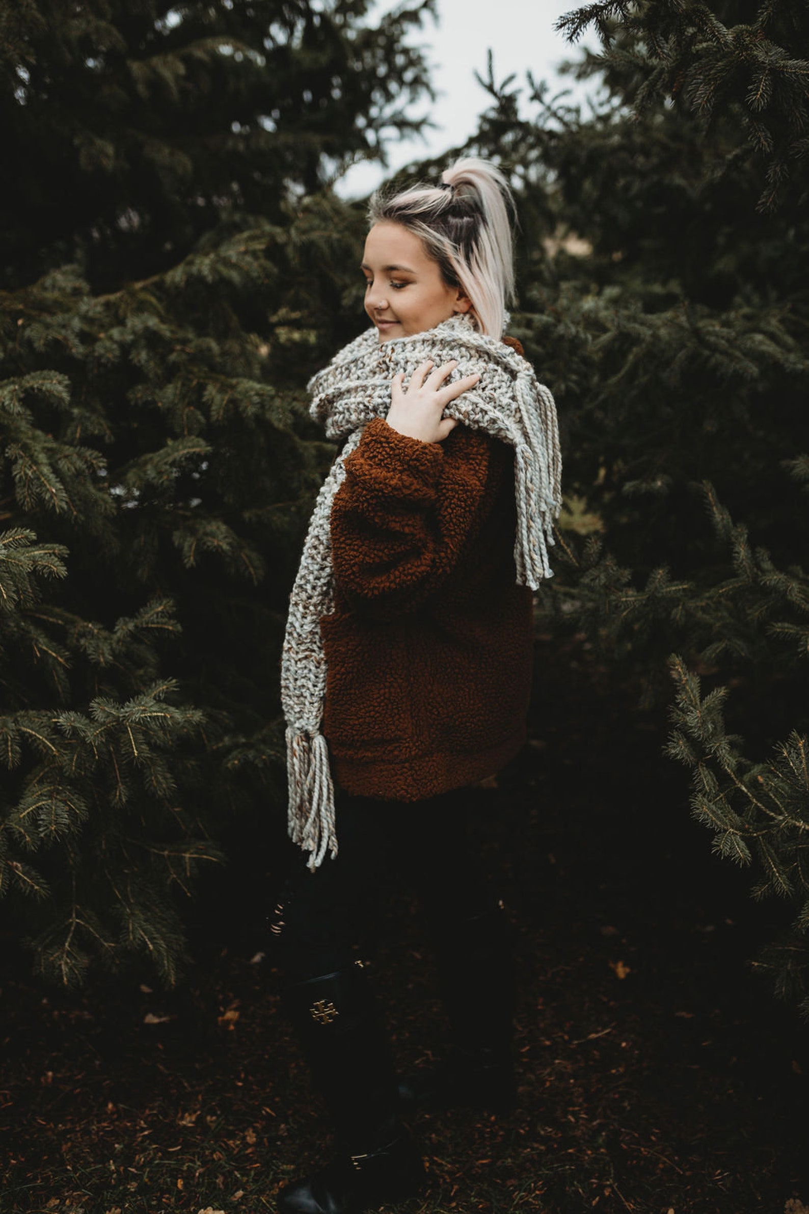 Chunky Knit Scarf Soft Giant Scarf Open Ended Scarf | Etsy