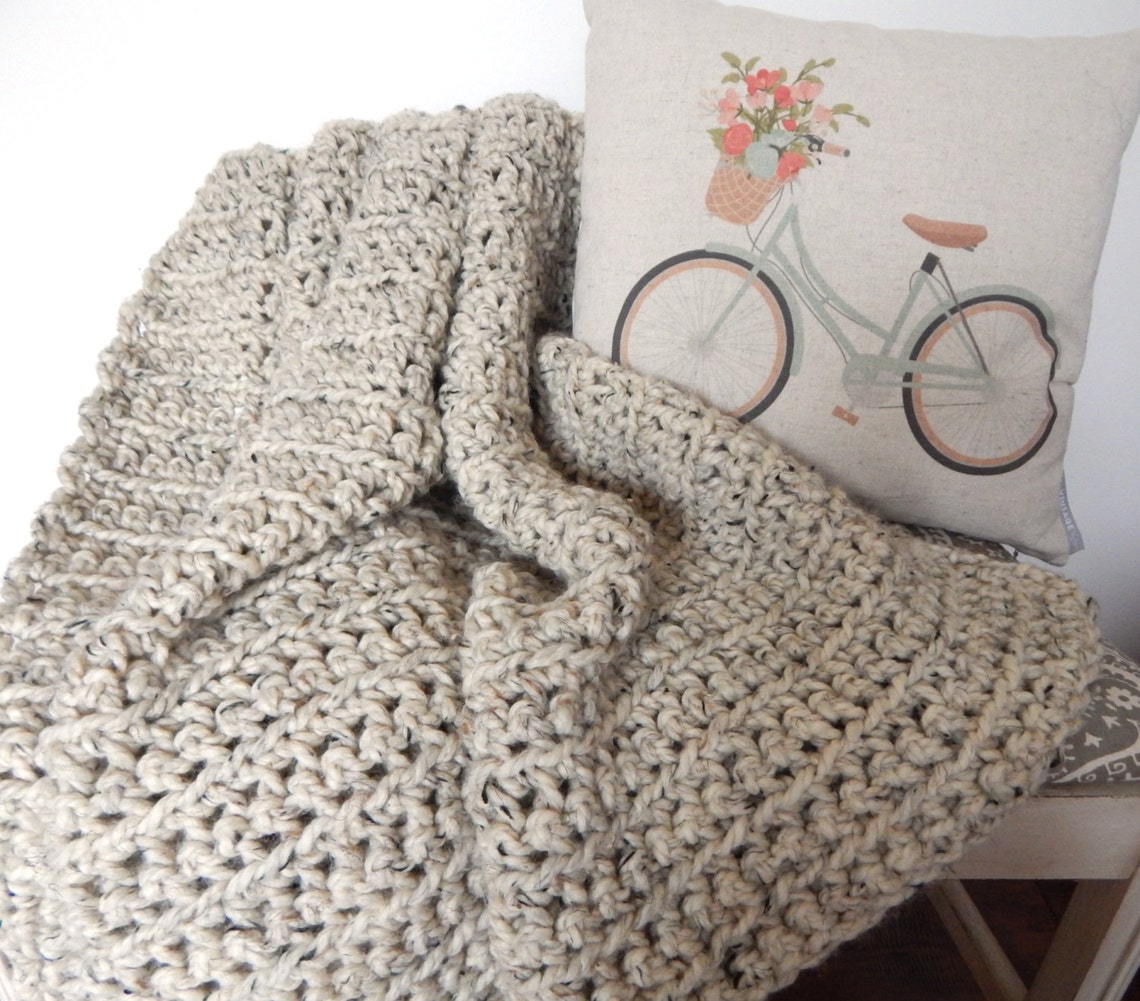 Crochet Pattern//chunky Crochet Throw Blanket Ribbed Chunky | Etsy