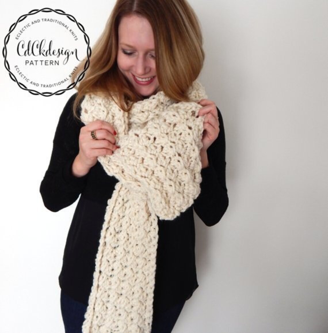 PATTERN Chunky Crochet Scarf Giant Scarf Open Ended Scarf - Etsy