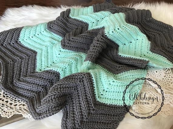 Mint And Gray Chevron Pattern