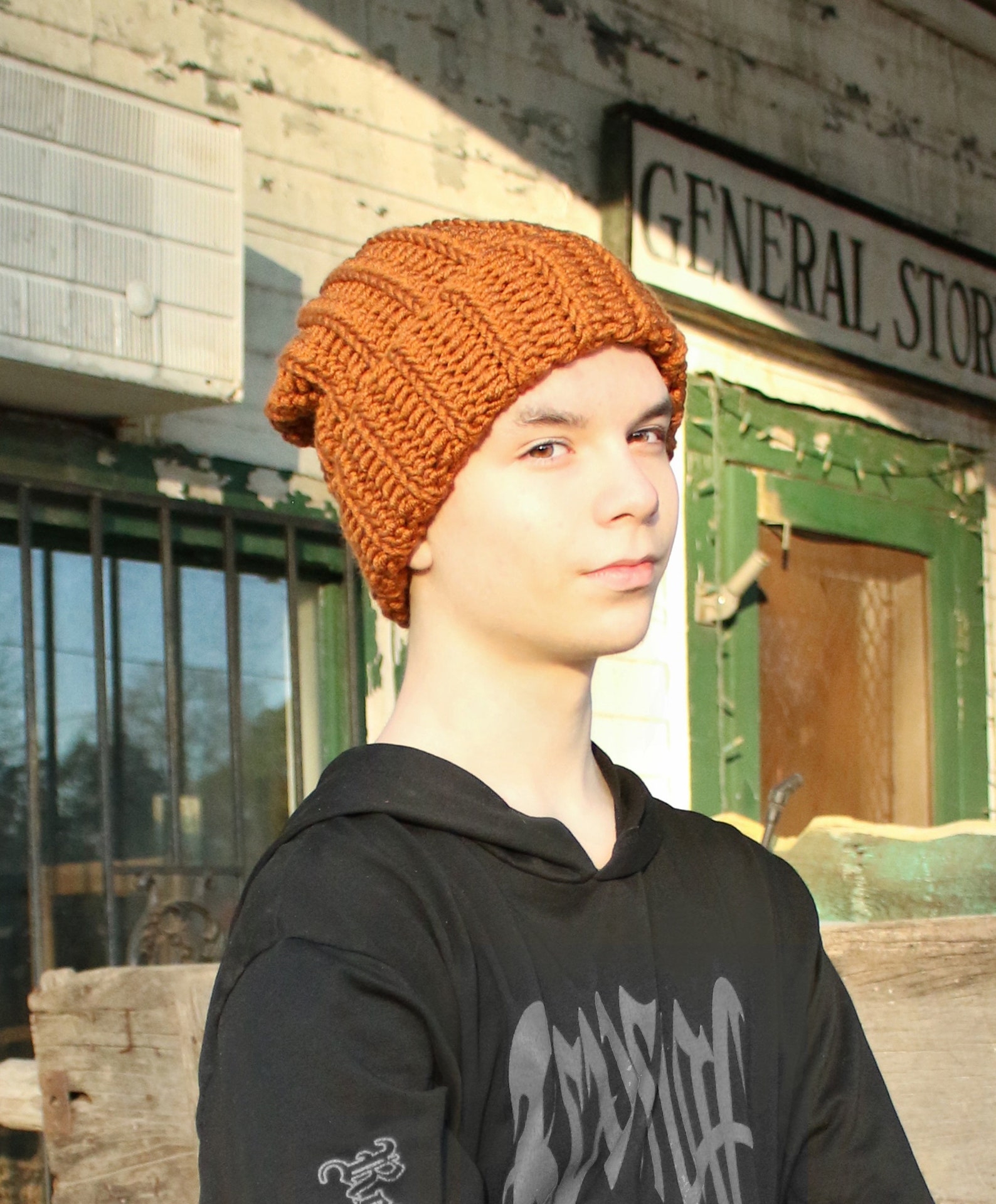 Chunky Knit Fold-over Beanie Hat/cuffed Beanie/handmade Slouchy Beanie ...
