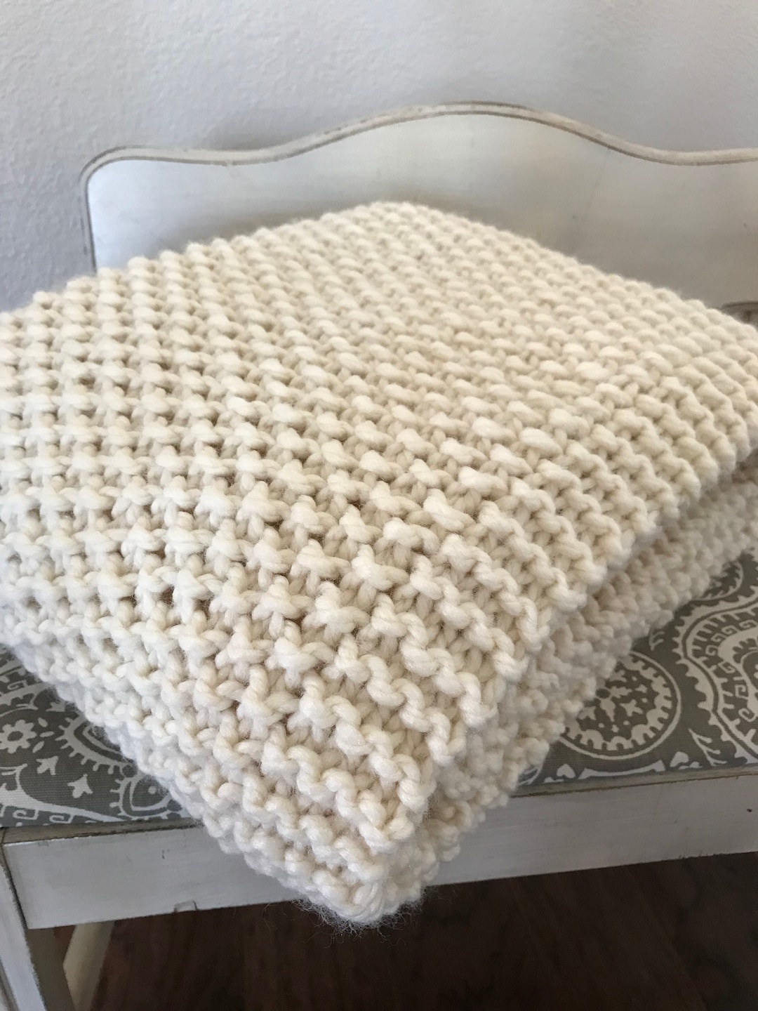 KNIT PATTERN - Chunky Knit Blanket Throw - Soft and Squishy Texture ...