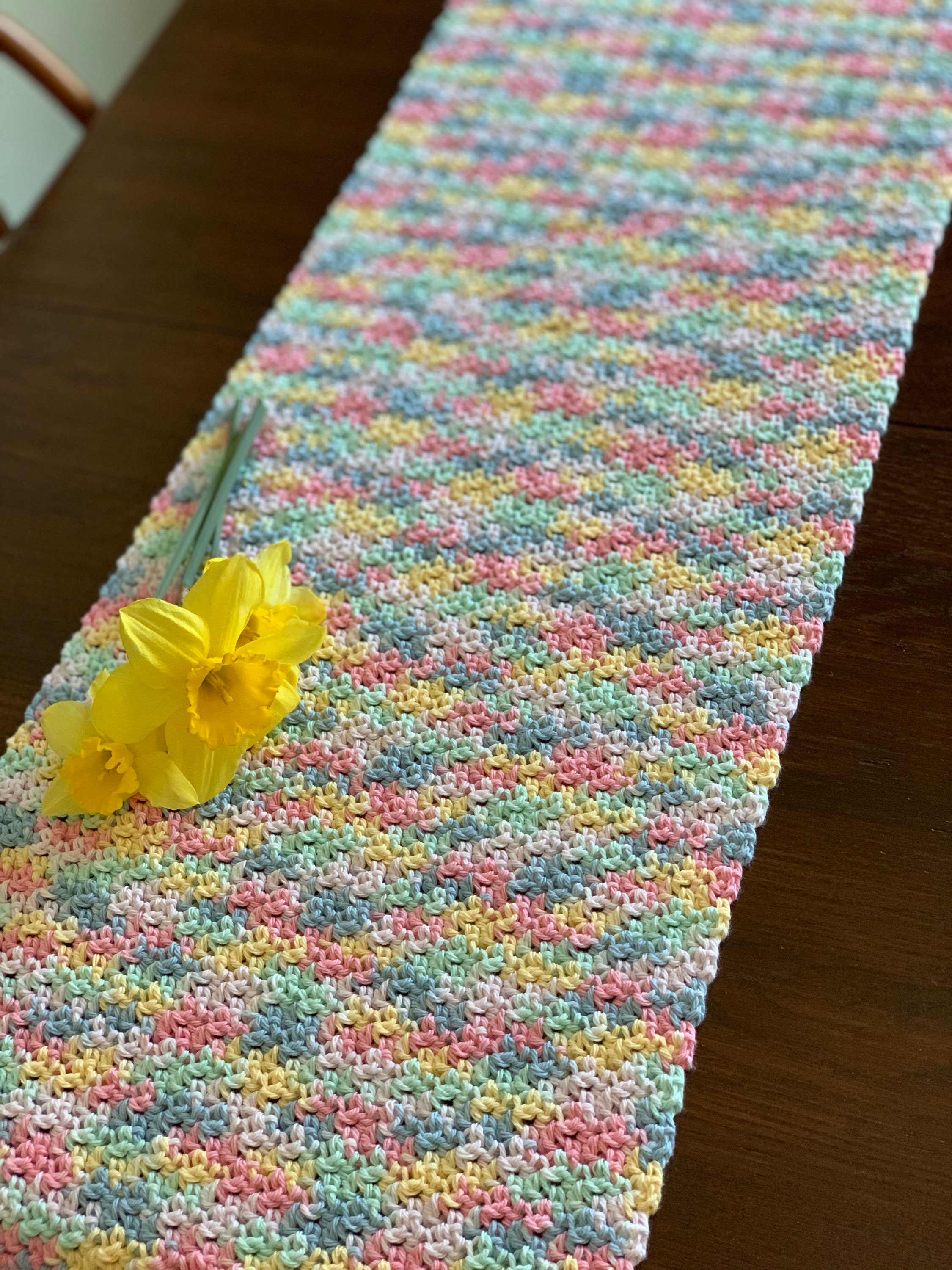 CROCHET PATTERN Cotton Farmhouse Table Runner/eco Friendly Table Cloth ...