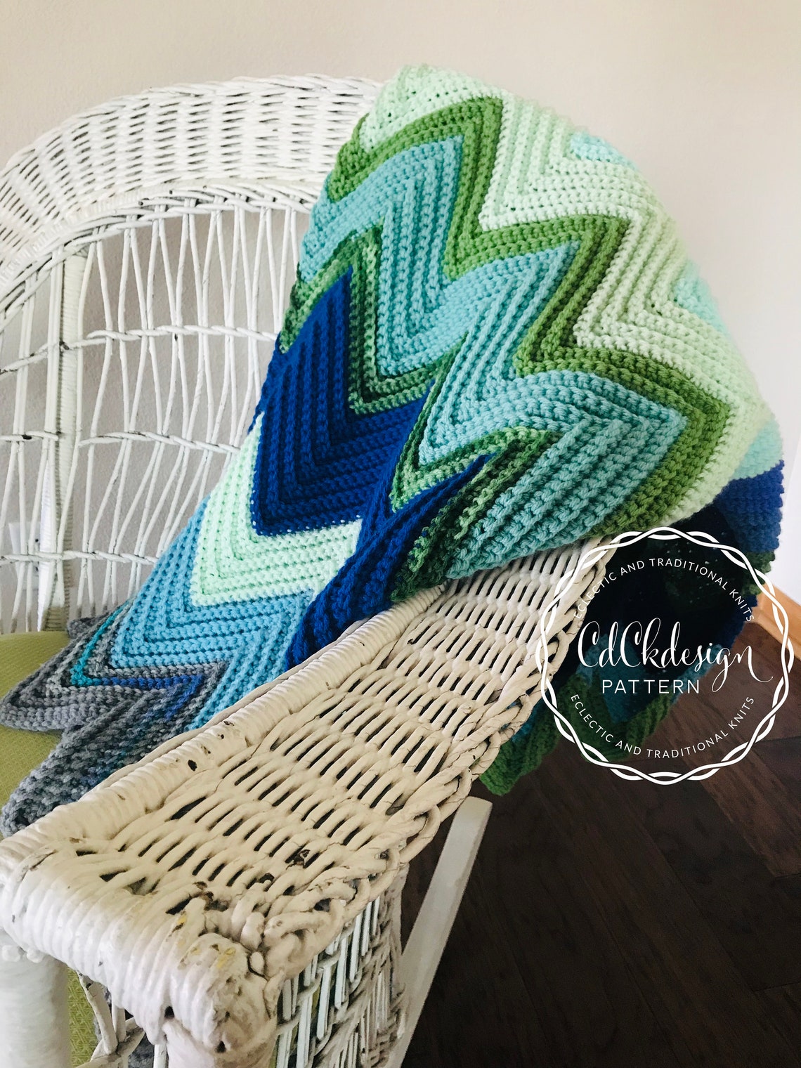 Crochet Pattern Chevron Blanket Throw THE SCRAPGHAN - Etsy