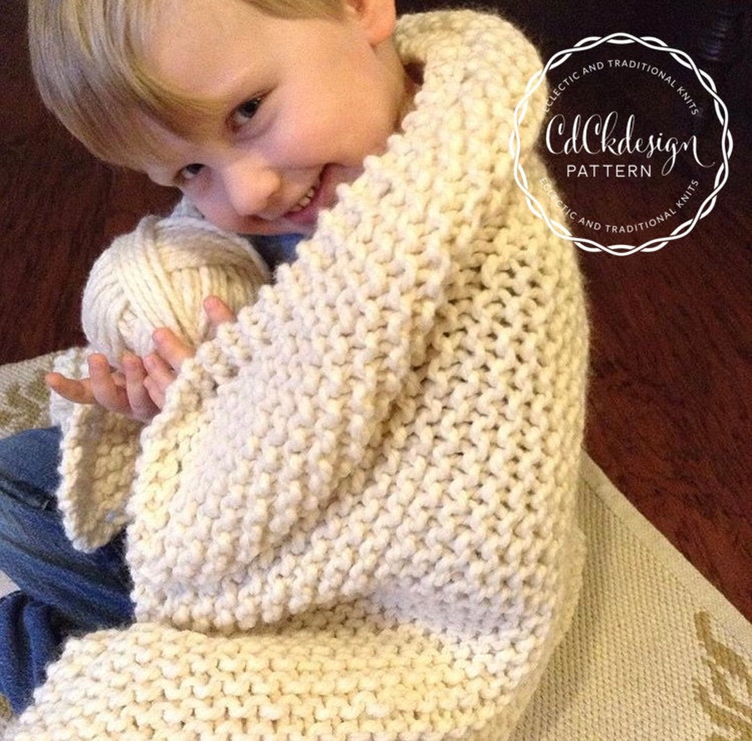 Knitting Pattern - Chunky Knit Wool Throw - Toddler Throw Blanket ...