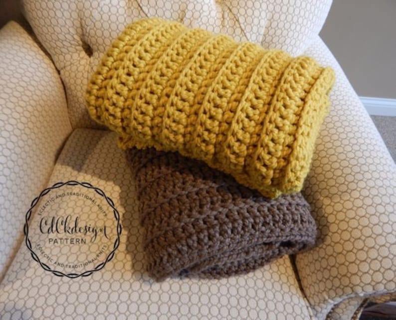 Crochet Pattern//chunky Crochet Throw Blanket Ribbed Chunky - Etsy UK
