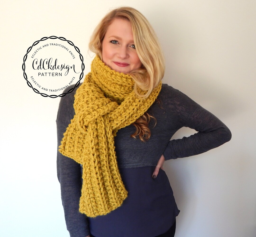 PATTERN Chunky Crochet Scarf - Giant Scarf - Open Ended Scarf - Chunky ...