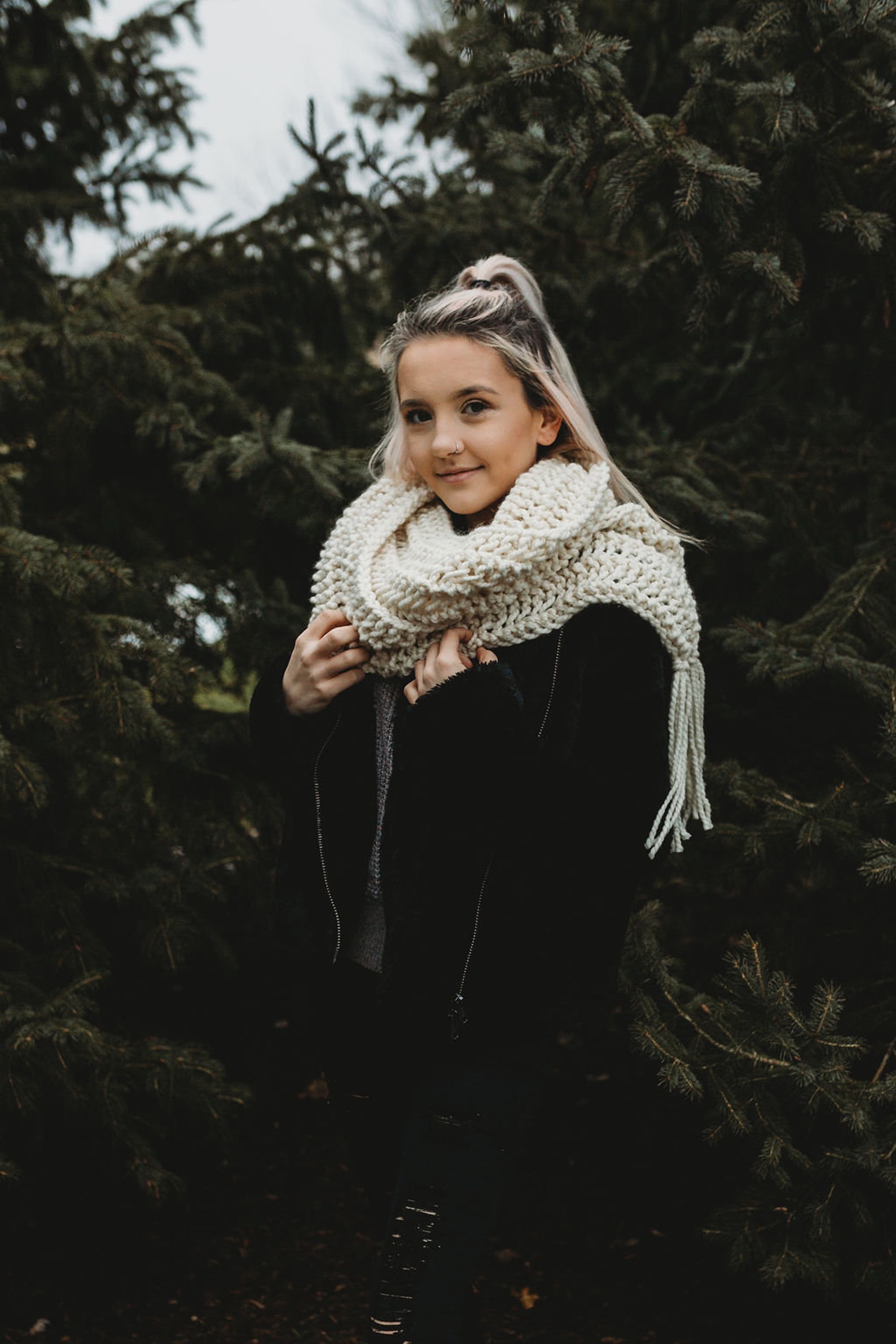 Chunky Knit Scarf Soft Giant Scarf Open Ended Scarf | Etsy