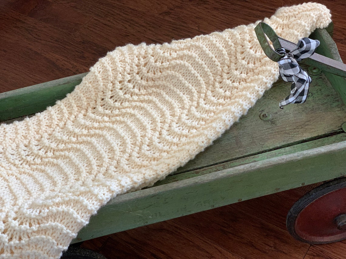 Knitting Pattern Chunky Knit Blanket //the Wave// Chunky | Etsy