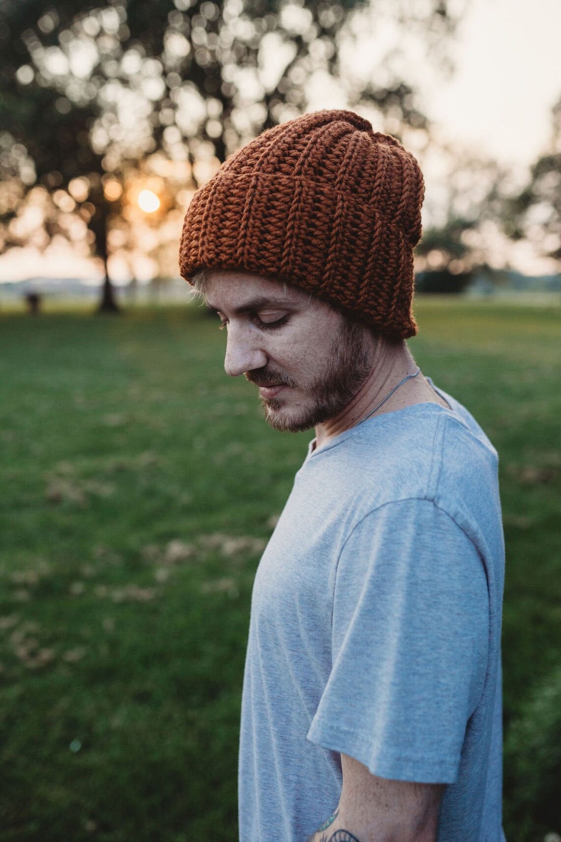 Chunky Knit Fold-over Beanie Hat/cuffed Beanie/handmade Slouchy Beanie ...
