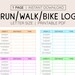 Running Walking Biking Log Exercise Tracker, Printable Exercise Log ...