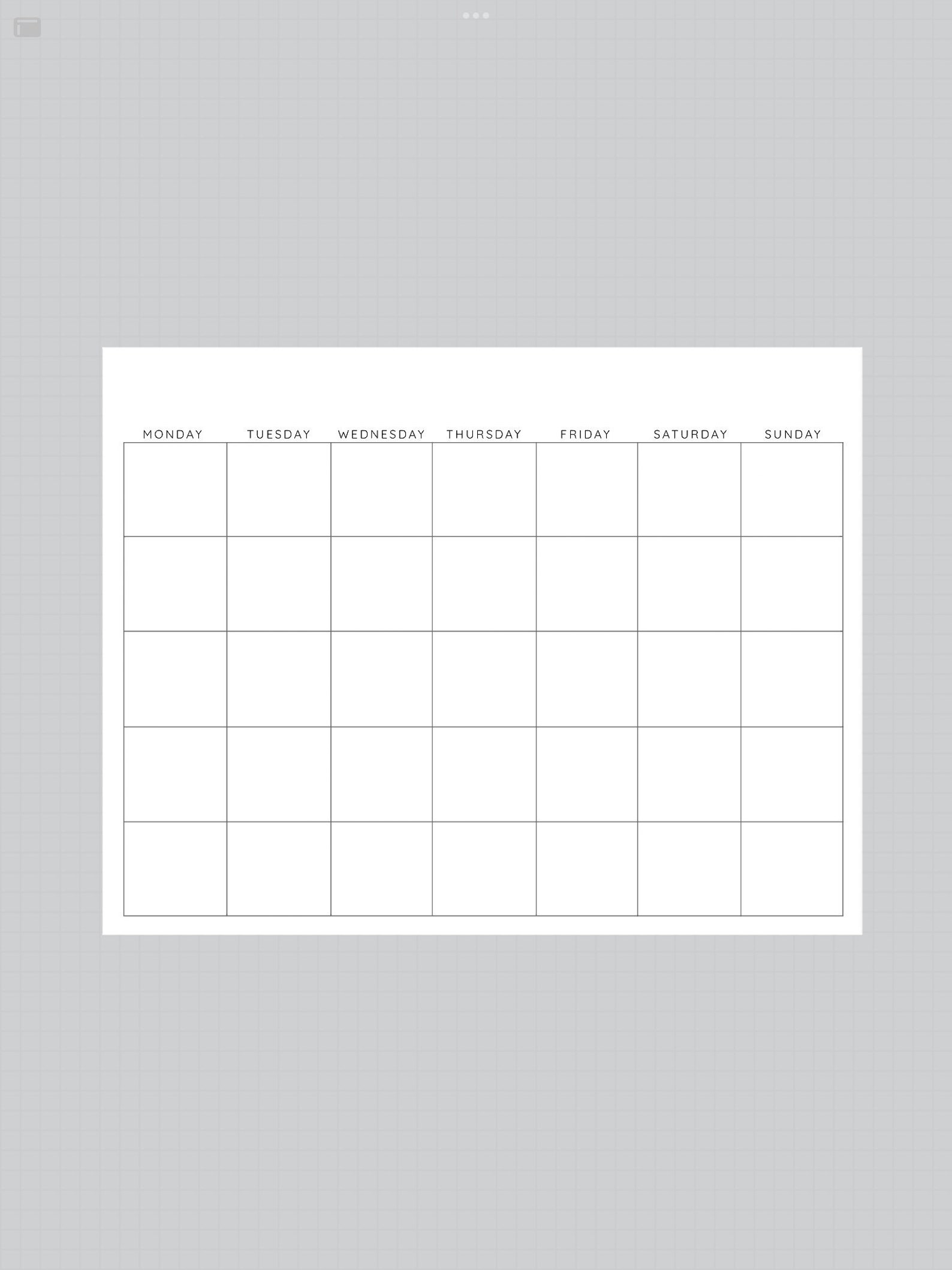 Undated Monthly Calendar: Minimalist Printable Planner (PDF Download ...