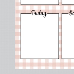 Week at A Glance Planner Printable, Instant Download PDF File, Pink ...
