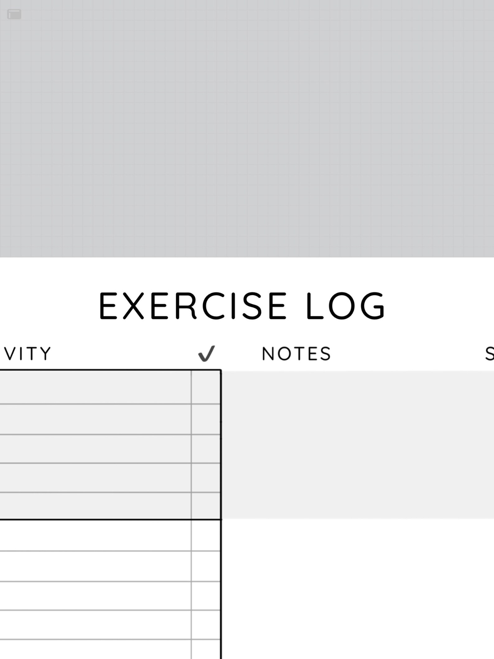 Weekly Exercise Log Printable, INSTANT DOWNLOAD, Weekly Daily Activity ...