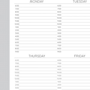 Week at A Glance, INSTANT DOWNLOAD, Weekly Overview, Printable Calendar ...