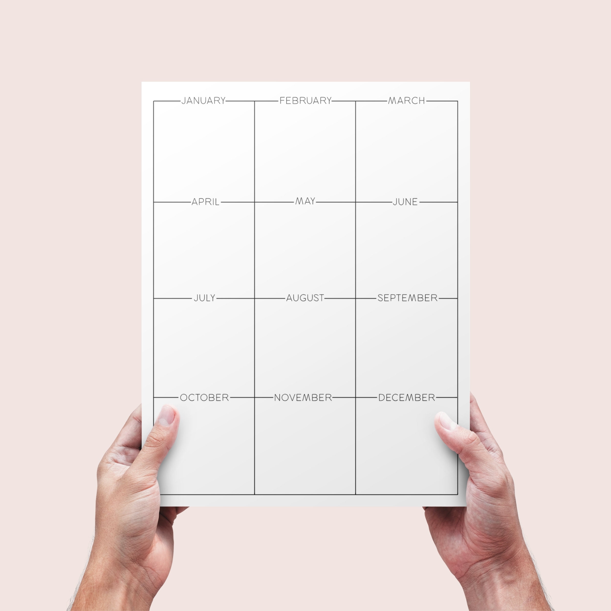Any Year at A Glance, INSTANT DOWNLOAD, Printable Yearly Calendar ...