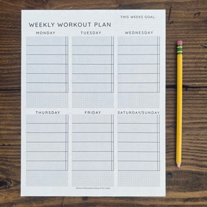 Weekly Workout Planner Printable: Fitness Tracker (digital Download) - Etsy
