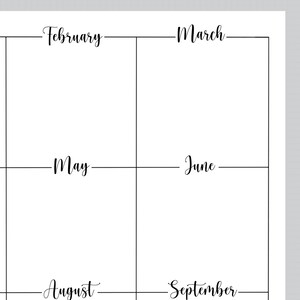 Any Year at A Glance, INSTANT DOWNLOAD, Printable Yearly Calendar ...