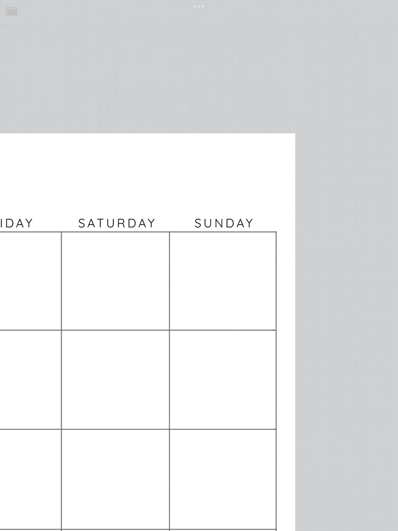 Undated Monthly Calendar: Minimalist Printable Planner (PDF Download ...