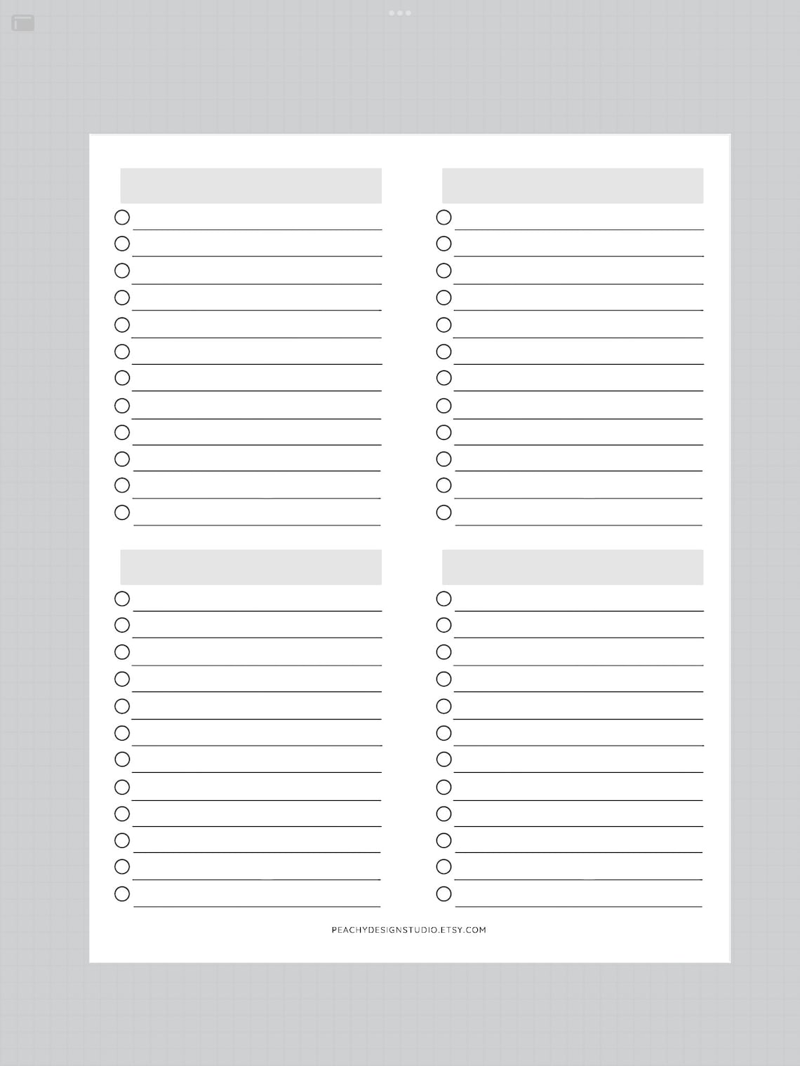 Blank Checklist Printable, INSTANT DOWNLOAD PDF, to Do Lists, Task ...