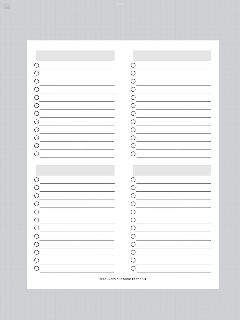 Blank Checklist Printable INSTANT DOWNLOAD PDF to Do Lists - Etsy Canada